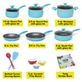 Tasty 16-Piece Non-Stick Ceramic Kitchen Cookware Set with Diamond ...