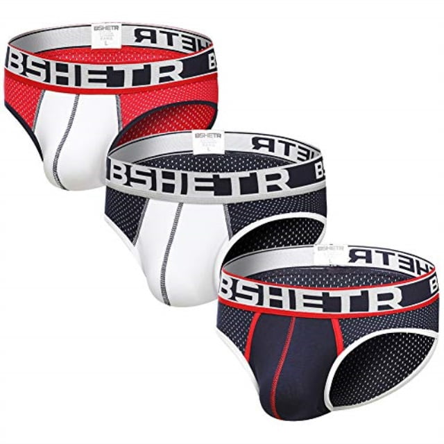 Bshetr Underwear Mens Briefs Underwear 3 Pack Mesh Breathable Low