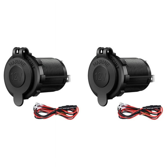 Ever Start Auto Auxiliary Dual 12 Volt Power Outlet Black for Vehicles ...