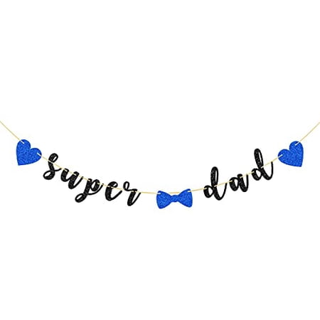 Talorine Glitter Super Dad Banner, Dad Birthday Party Banner, Happy ...