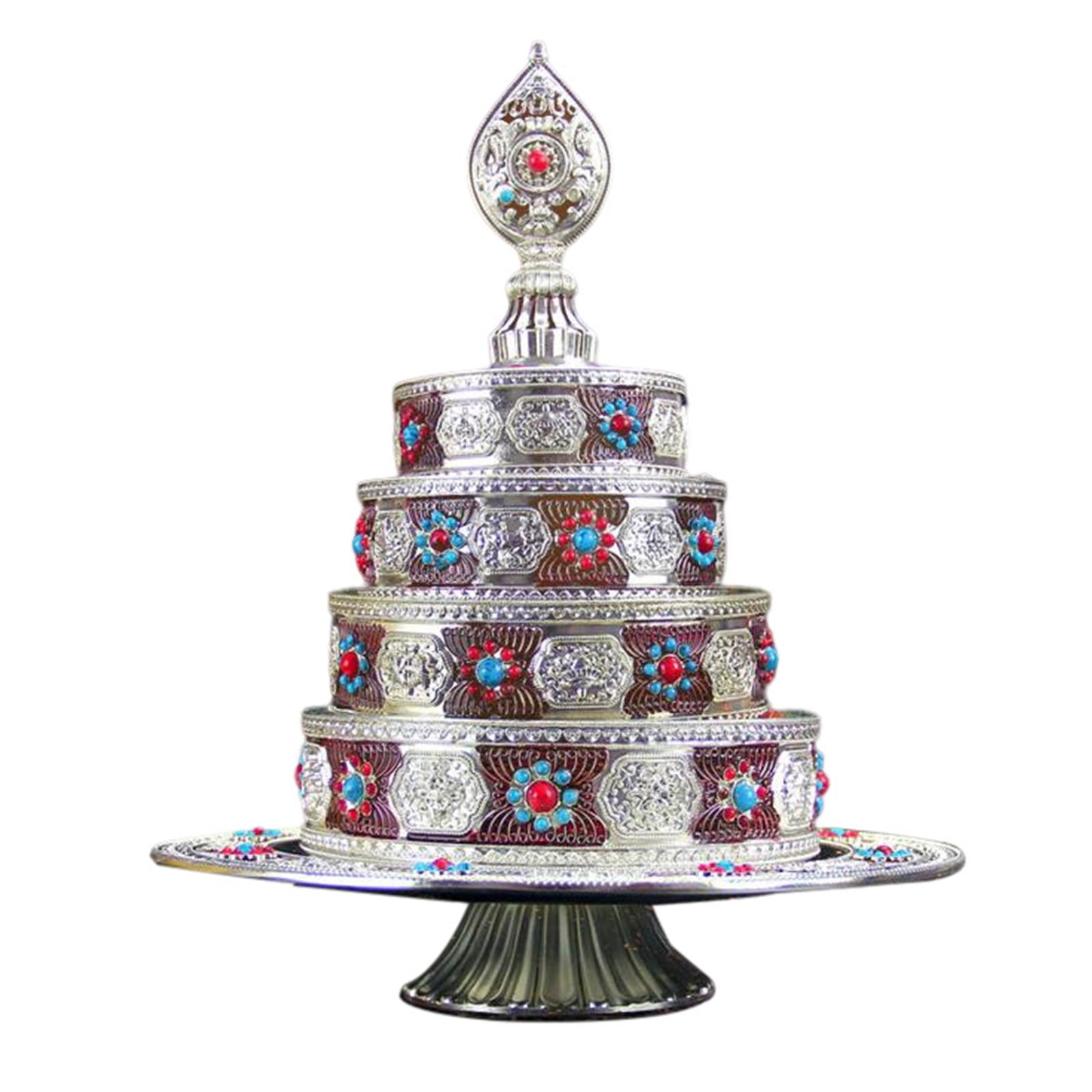 Tibetan Pan Altar Mandala Carving Symbols Table Decor Tibet Buddhist ...