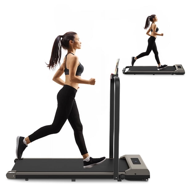 Bigzzia 2 in 1 Under Desk Treadmill,Handrail Portable Folding ...