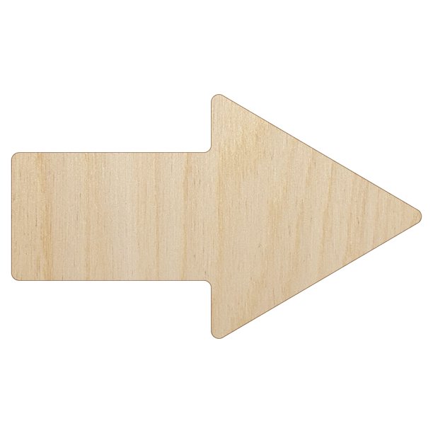 Arrow Rounded Corners Solid Wood Shape Unfinished Piece Cutout Craft ...