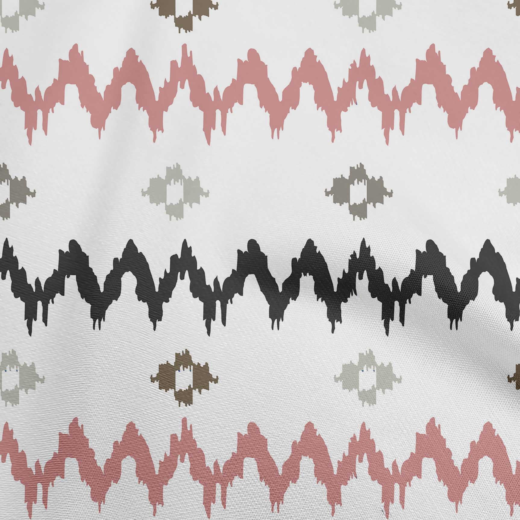 oneOone Cotton Silk White Fabric Abstract Sewing Material Print Fabric ...