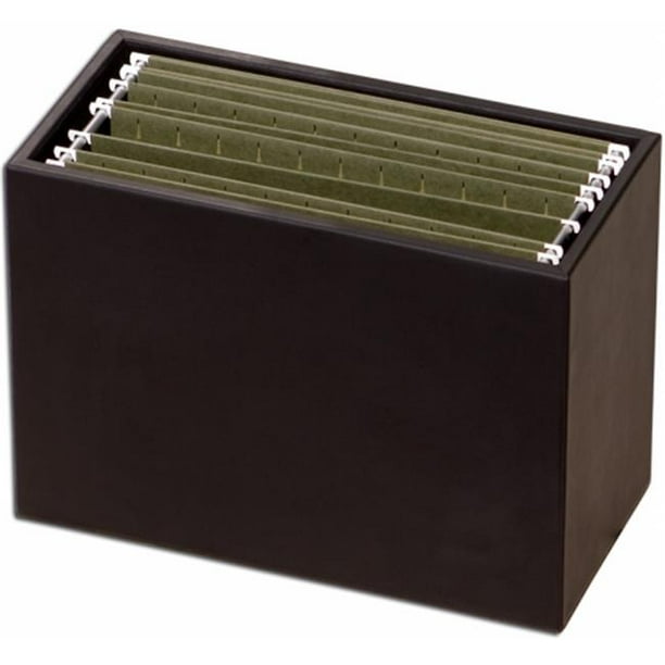 Black Leather Hanging File Folder Box - Walmart.com