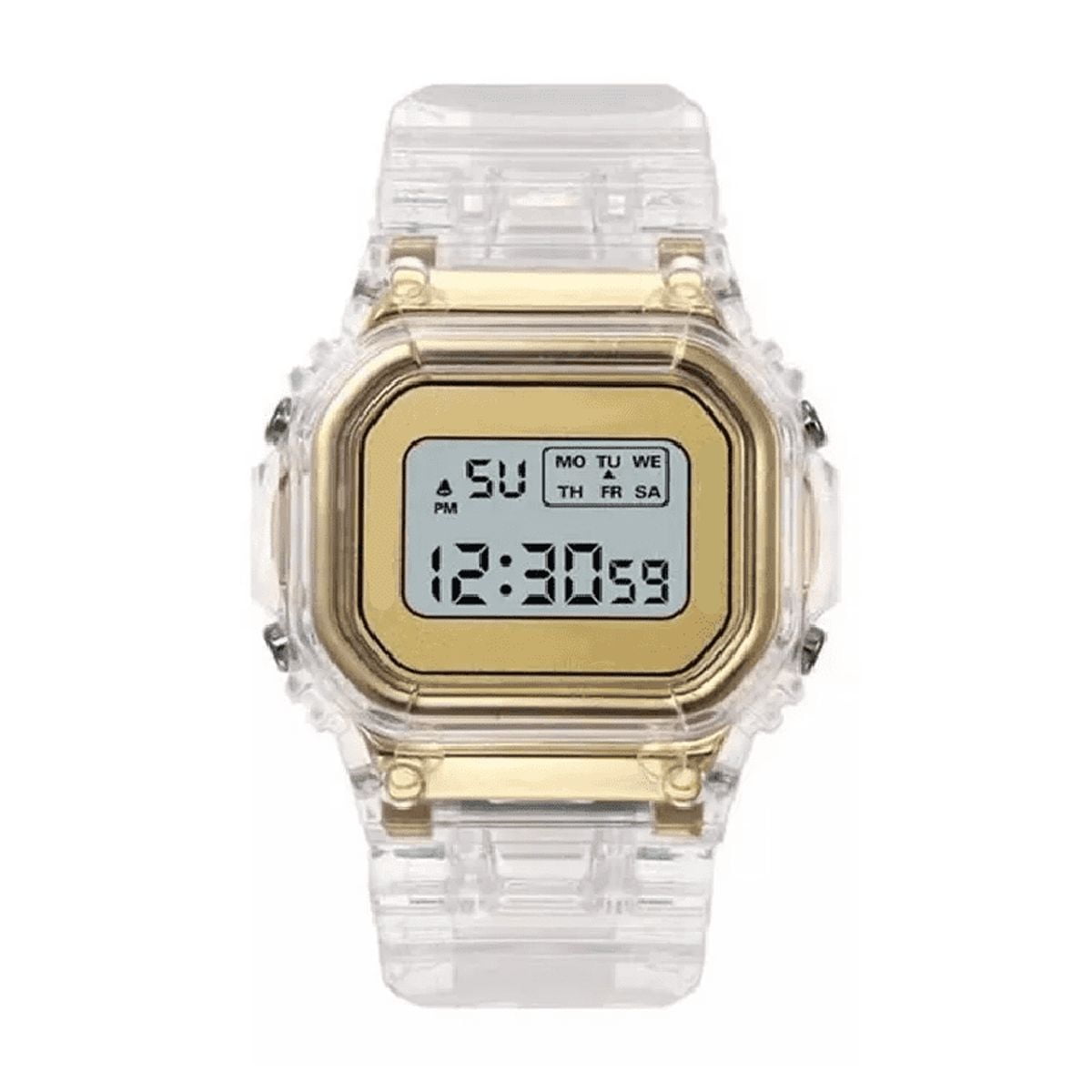 Reloj Transparente Estilo Retro Dorado con transparente | Walmart en línea