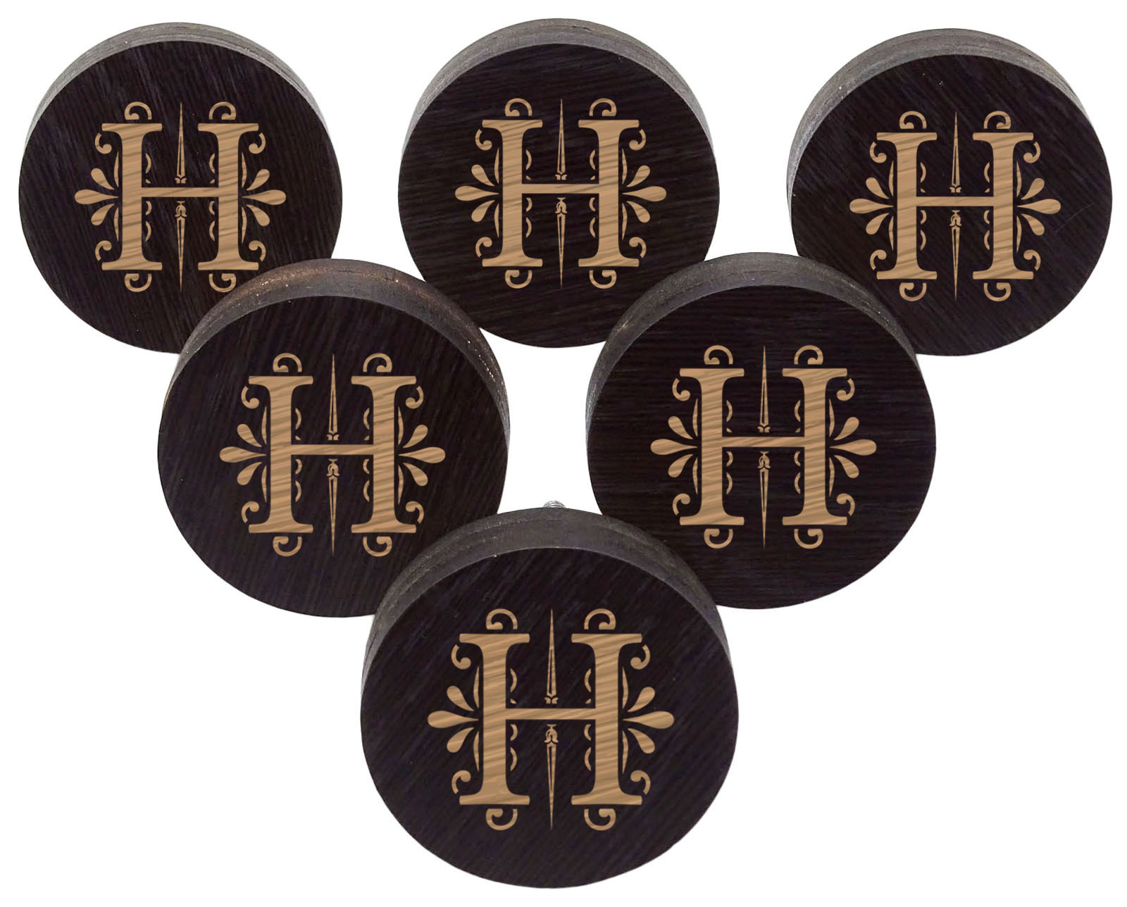 IBA Indianbeautifulart Brown Engraved Knobs Furniture Knobs Cabinet ...