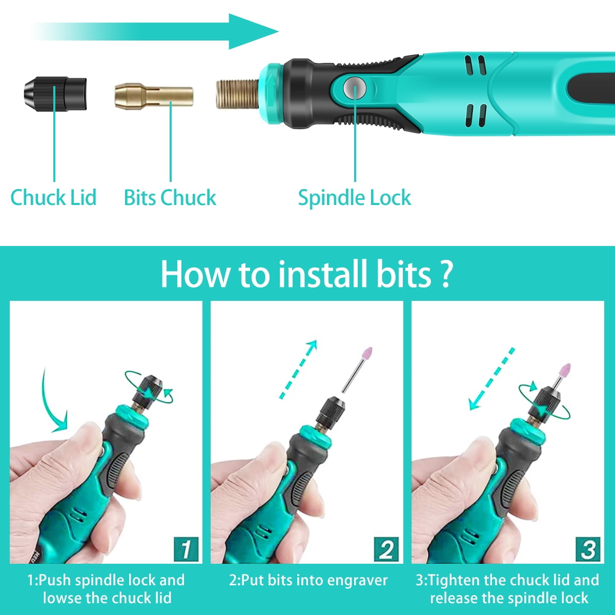 Buy Electric Engraving Pen Cordless Micro Carving Pen with 3 Adjustable ...