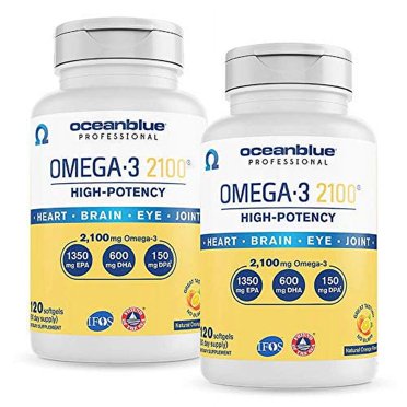 Oceanblue® Wild Fish Oil Omega-3 2100 with Vitamin D, High Potency EPA ...