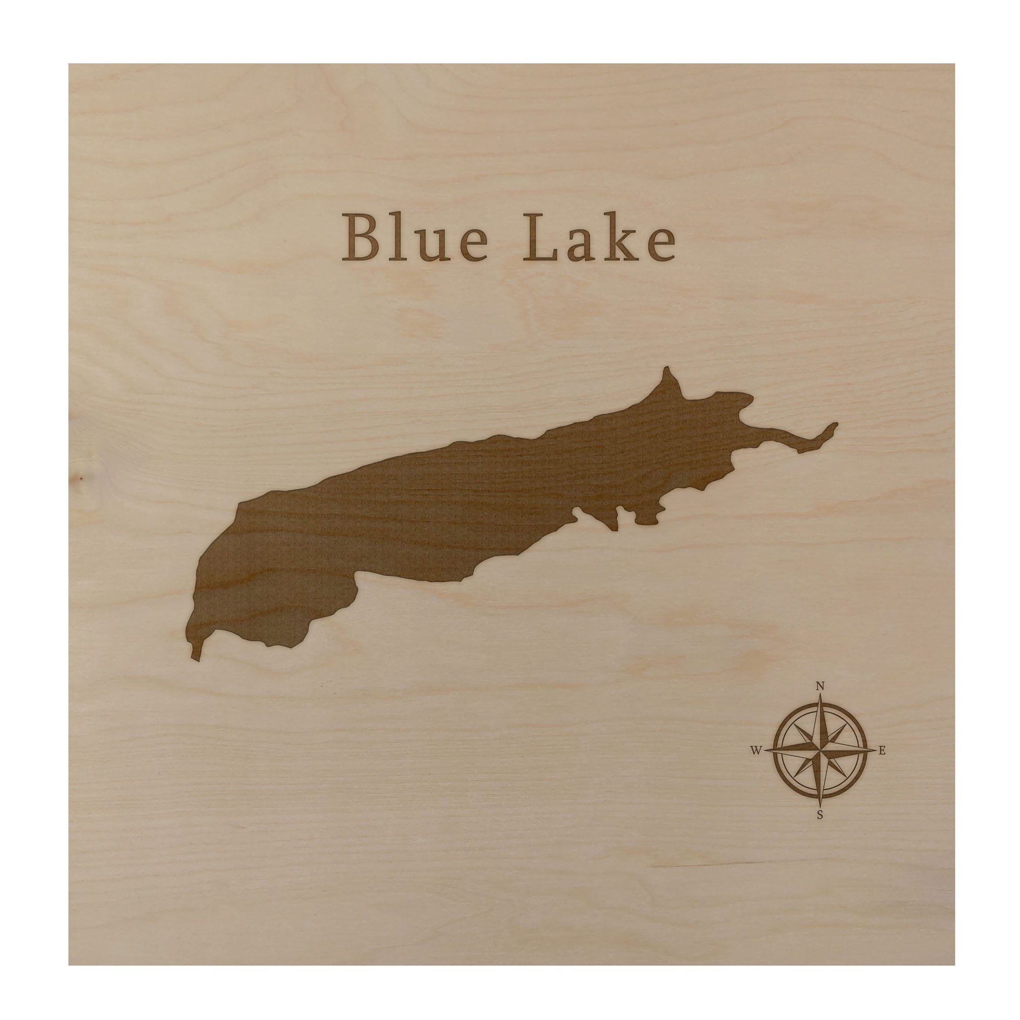Blue Lake Map 24x24" Wood Wall Art Office Decor Gift Engraved Alaska ...
