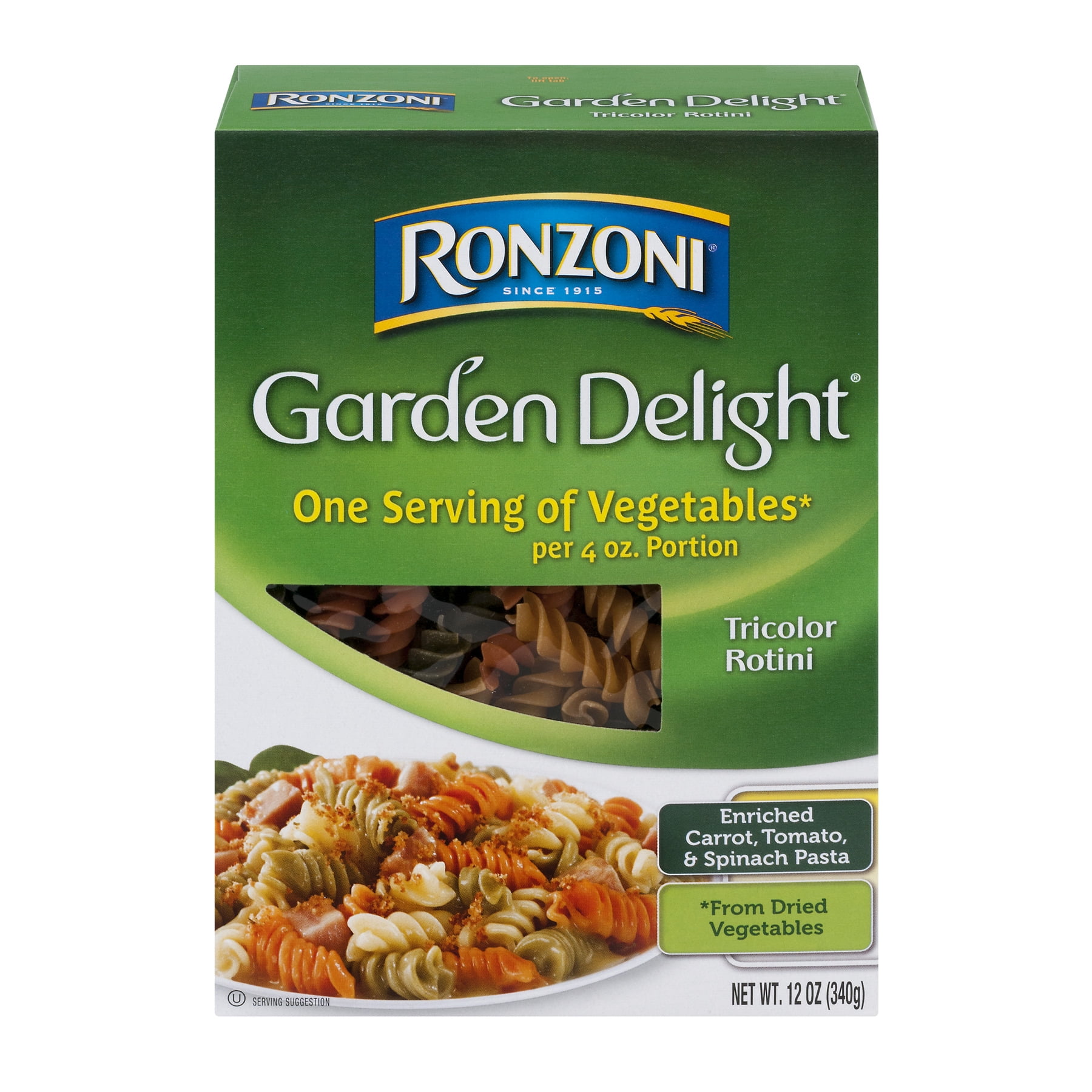Ronzoni Garden Delight Tricolor Rotini Pasta, 12-Ounce Box - Walmart.com