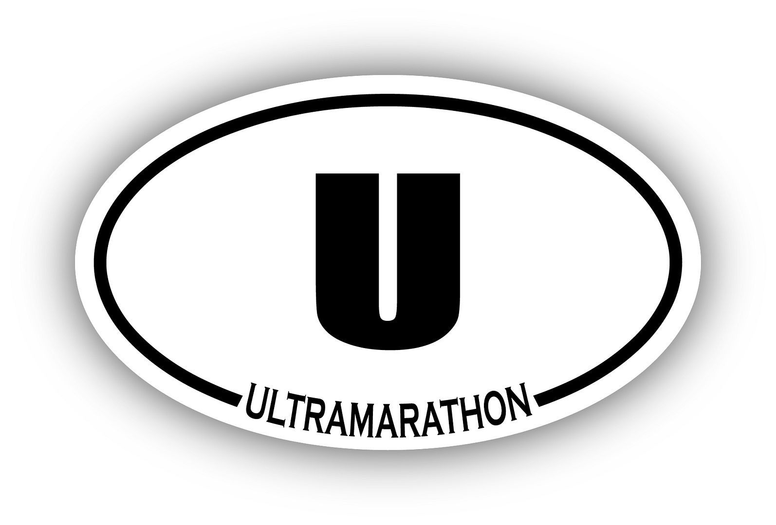 Ultramarathon U Oval Bumper Sticker 3M Vinyl Decal 3 in x 5 in ...