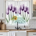 Purple Tulip Swag Curtain Valance for Window 2 Panels Vintage Country ...