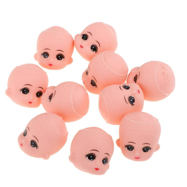 10 Pieces Mini Heads Bald Head Sculpt With Big 5inch Mini Bathing Doll ...