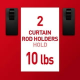 Command Matte Black Curtain Rod Hooks, 2 Hooks, 4 Adhesive Strips ...