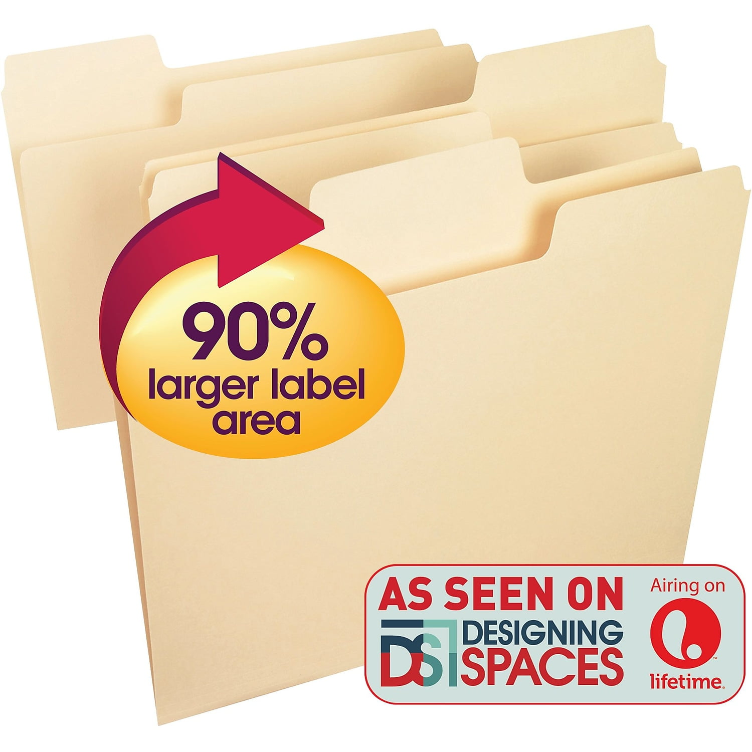 Smead SuperTab File Folder, Oversized 1/3-Cut Tab, Letter Size, Manila ...