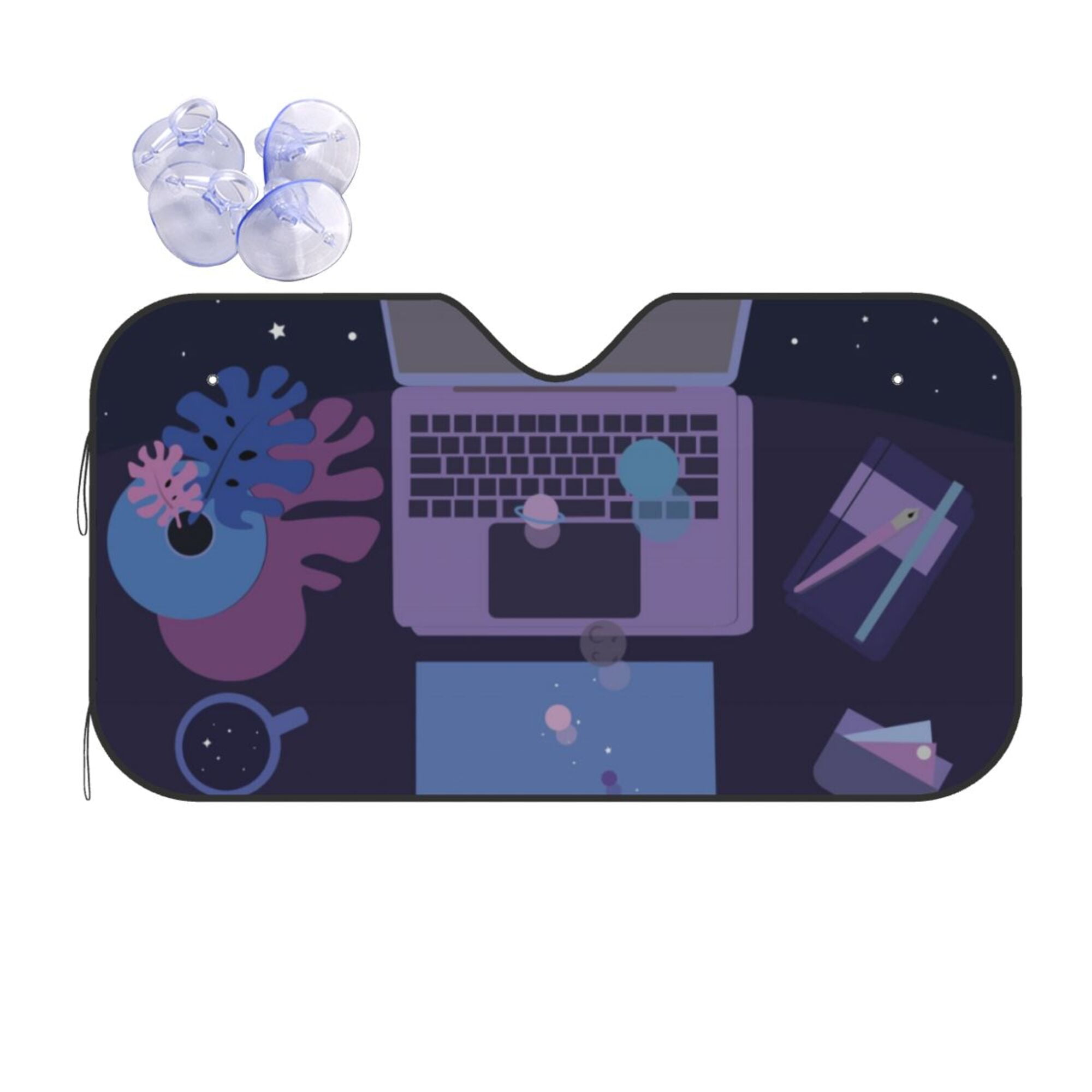 XMXY Car Sun Shade Windshield, Laptop Notebook Pencil Automotive Front ...