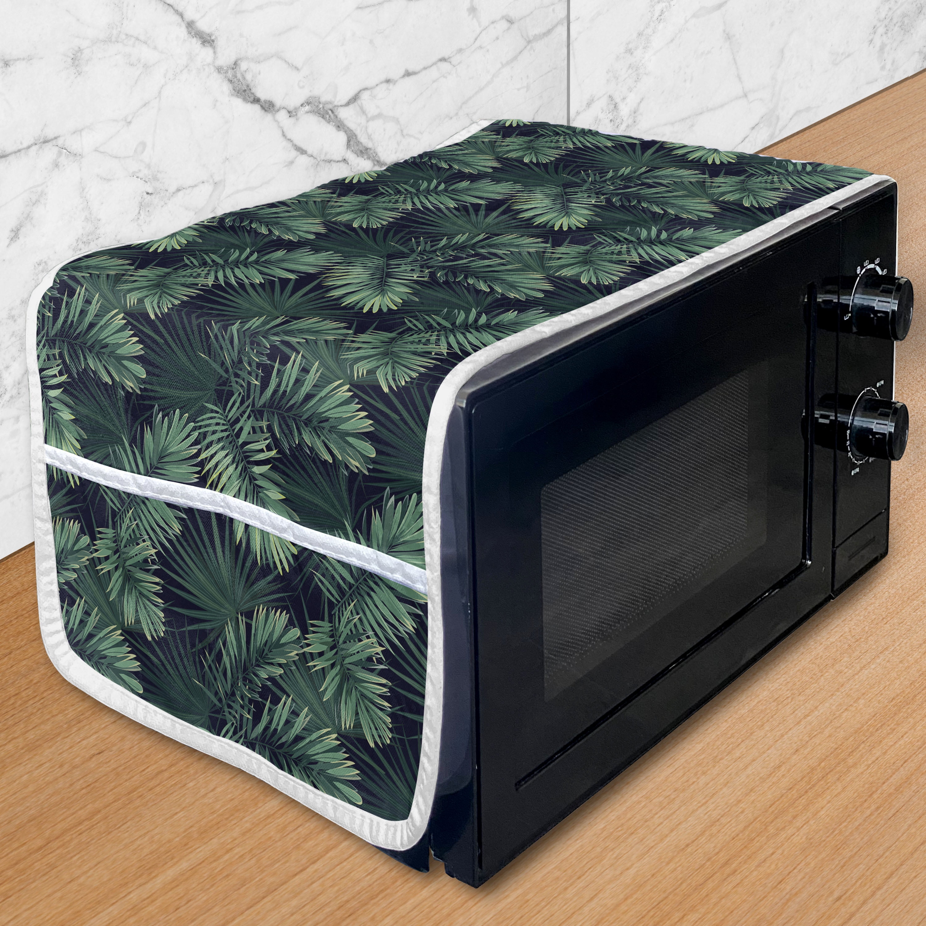 Palm Microwave Oven Cover, Repeating Jungle Foliage Pattern with Exotic ...