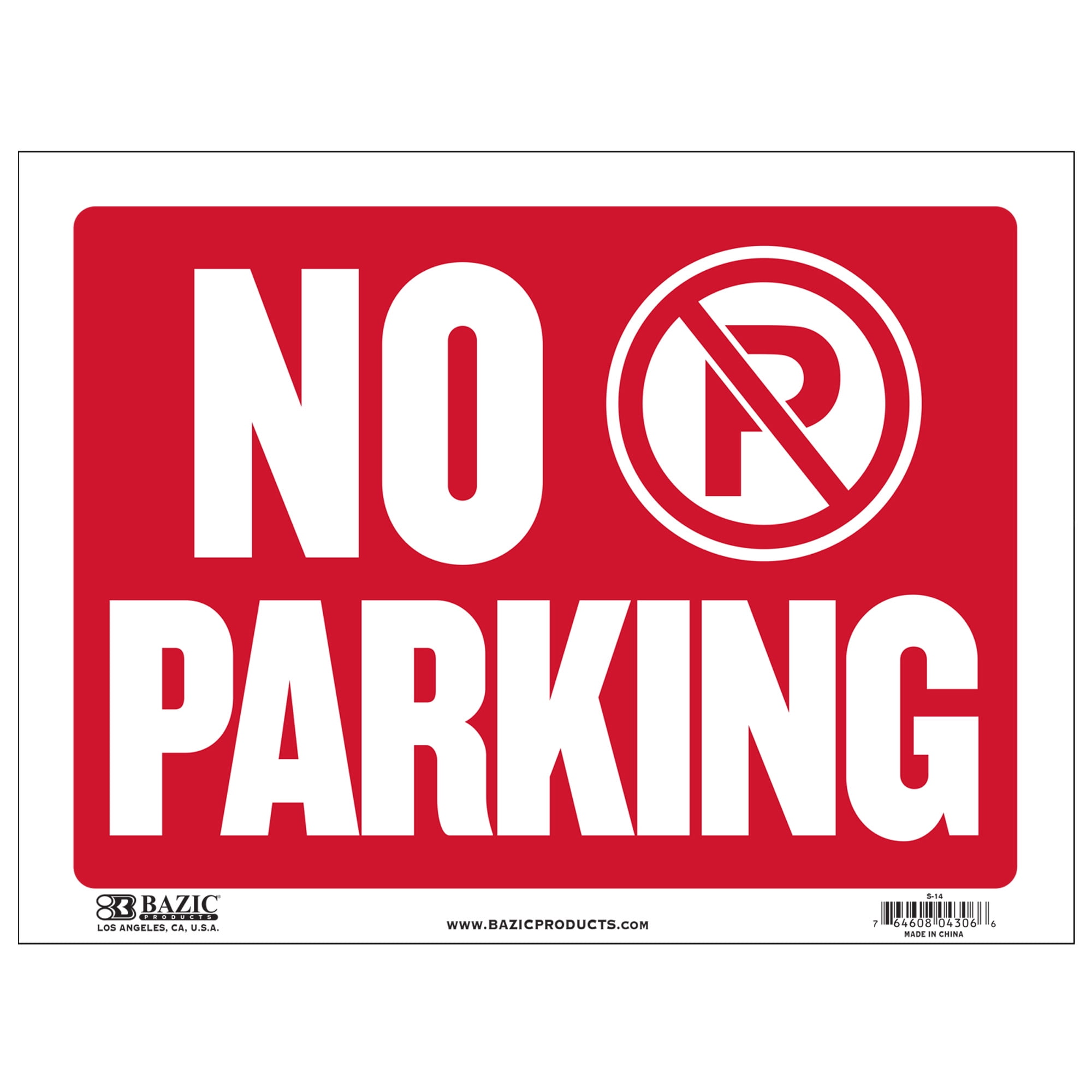 BAZIC No Parking Sign 9"X12", Waterproof Indoor Signage, 24-Pack ...
