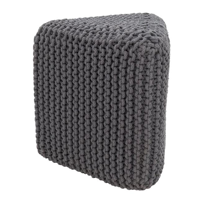 SARO PU860.ST Triangle Floor Pouf with Twisted Rope Design - Slate ...