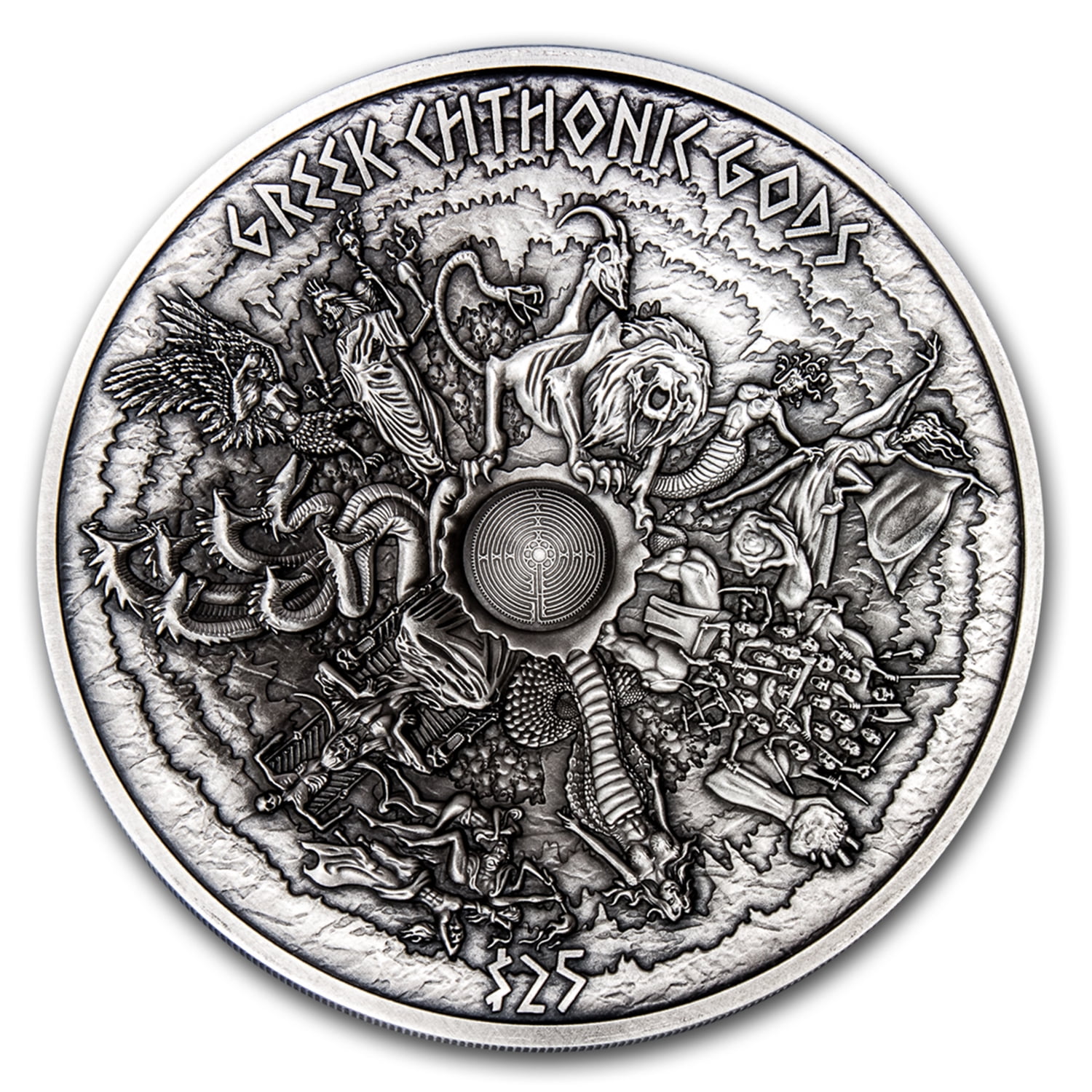 2017 Samoa 1 kilo Silver Greek Chthonic Gods Multiple Layer Coin ...