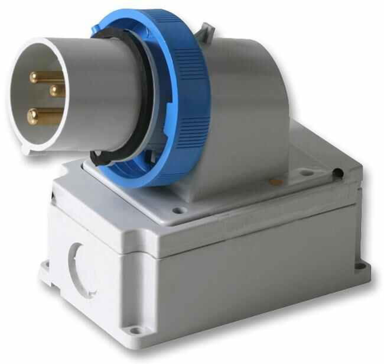 PRO POWER - 32A, 240V, Surface Mount CEE Appliance Inlet, 2P+E, Blue ...