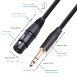 Female XLR to TRS Stereo 6.35mm 1/4 Inch Noise Balanced Mic Patch Cable ...