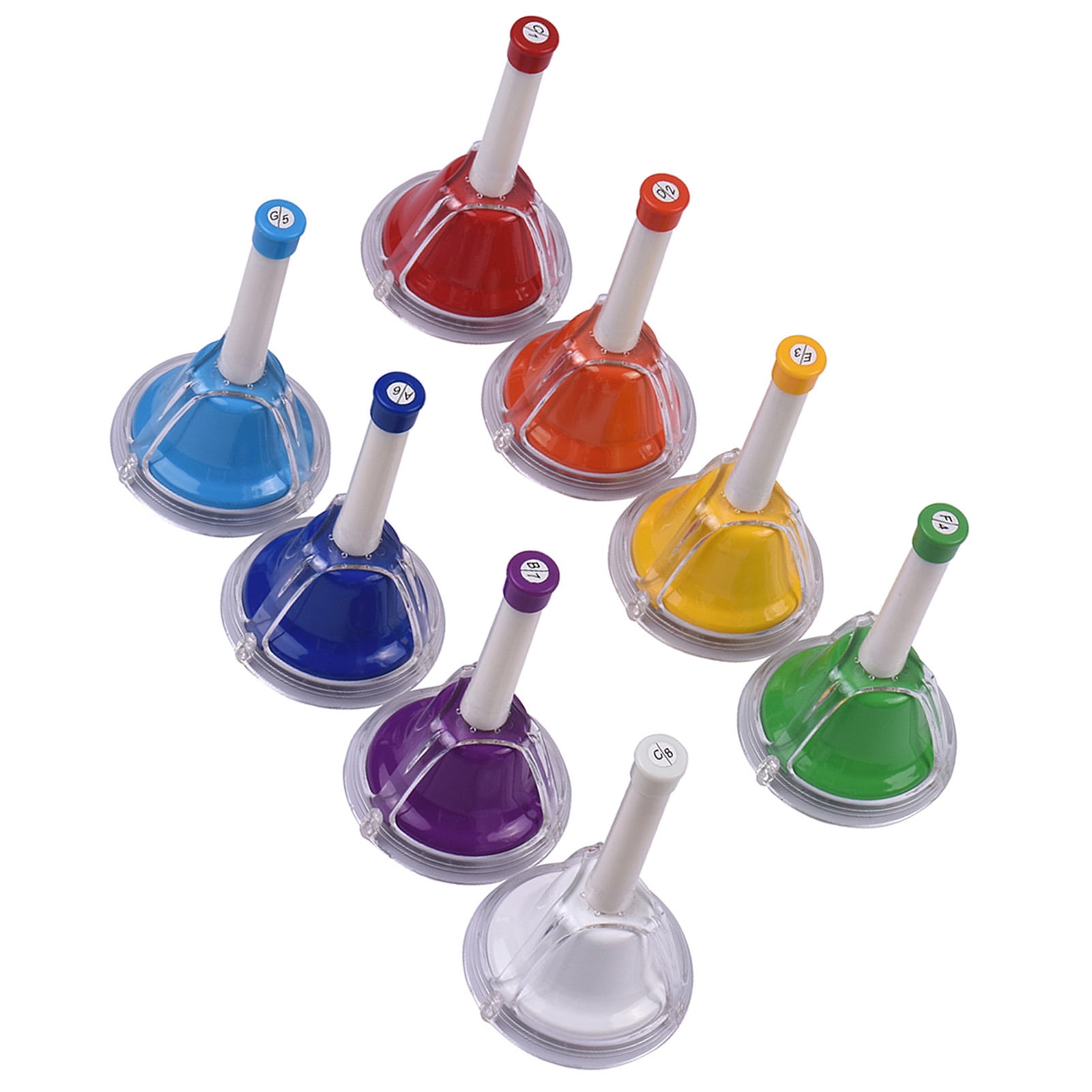 Cowbells 8 Note Diatonic Metal Bell Colorful Handbell Hand Percussion ...