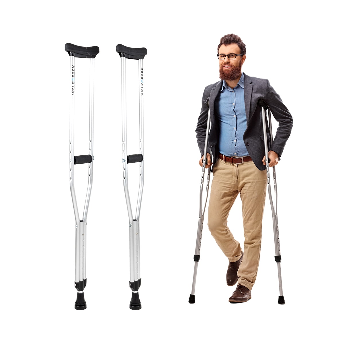Muletas Ortopédicas Ajustables para Adultos Tamaño Grande - Bastón ...