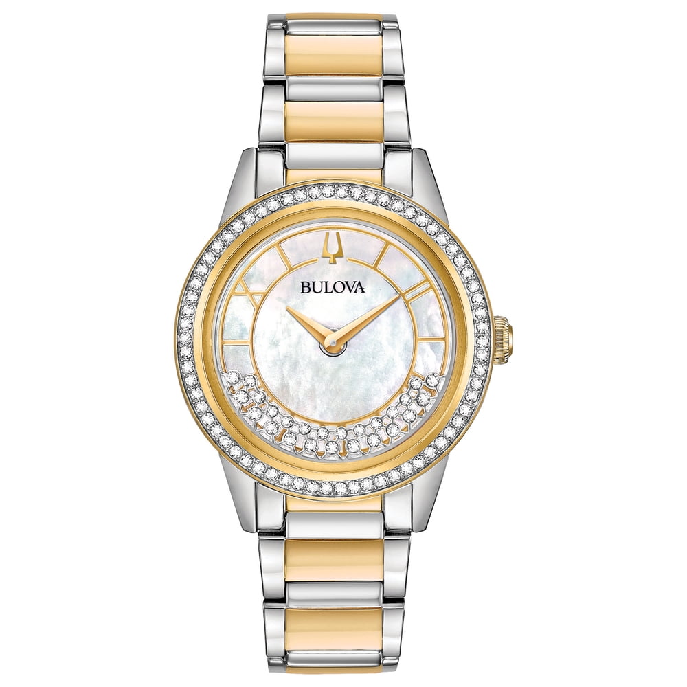Bulova - Bulova Women's Two-Tone Crystal Dress Watch - Walmart.com ...