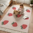 Bedroom Rug Carpet 3'x 5', Strawberry Washable Floor Carpet with ...