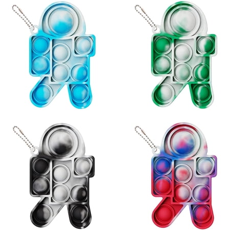 Mini Pop Bubble Fidget Toy Keychain, Can Alleviate Squeeze Sensory ...