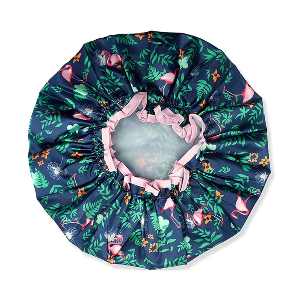 Waterproof Shower Cap Double Layer Printed Shower Cap for Women Bath ...