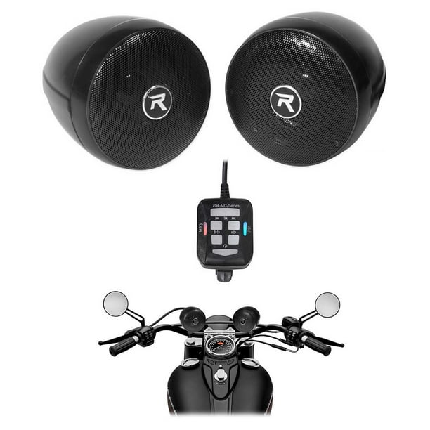Rockville Motorcycle Bluetooth Audio System Handlebar Speakers For ...