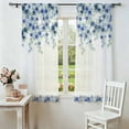 Blue Rose Sheer Curtains for Living Room Bedroom, Country Blue Flower ...
