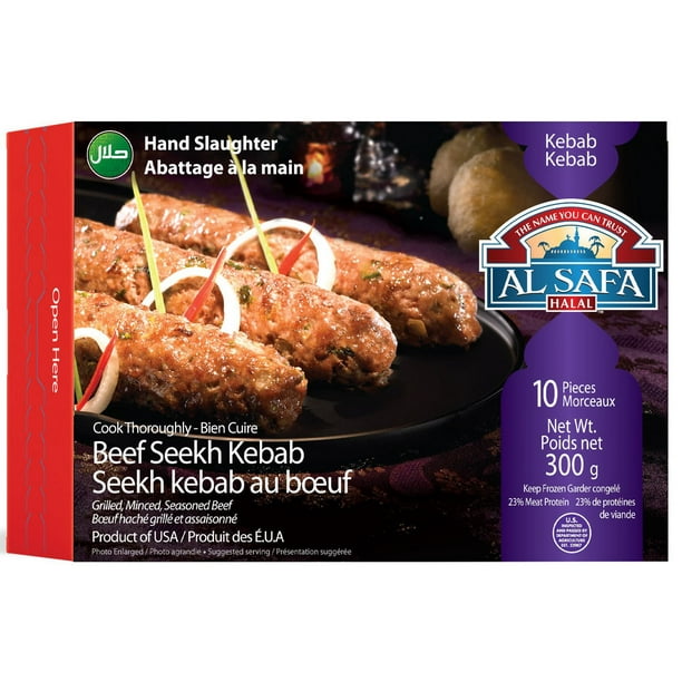 Al Safa Halal Cook Thoroughly Beef Seekh Kebab, 300 g - Walmart.ca