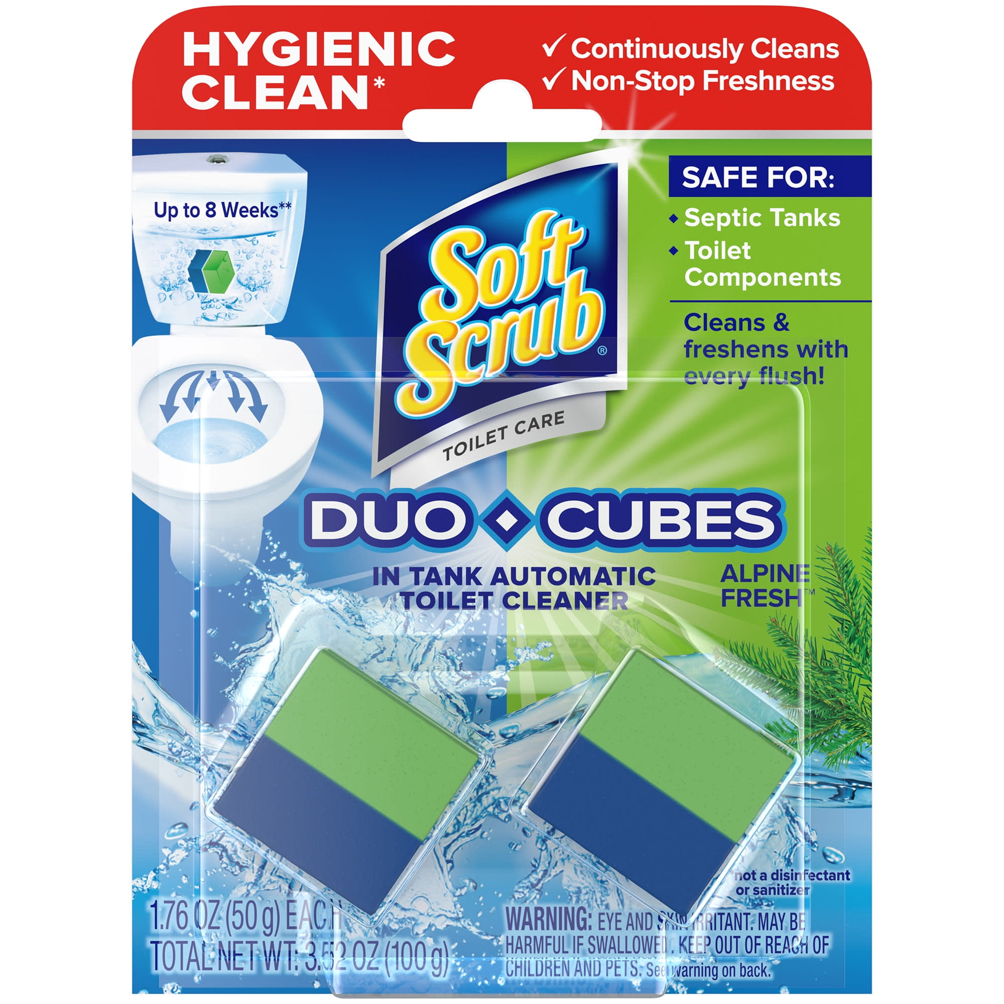 Soft Scrub In-Tank Toilet Cleaner Duo-Cubes, Alpine Fresh, 2 Count ...
