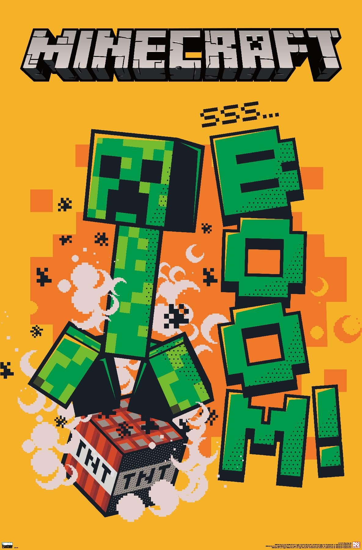 Minecraft - Creeper Boom Wall Poster, 14.725" x 22.375" - Walmart.com