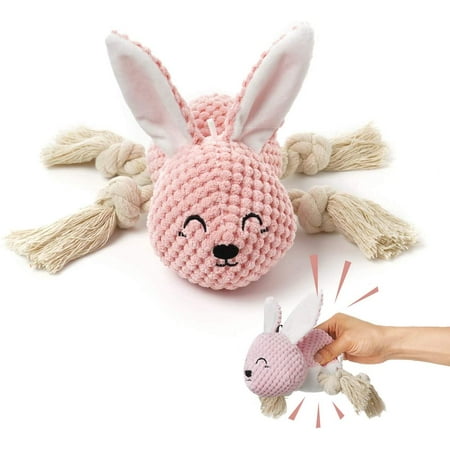 Lepai Dog Rabbit Plush Toy Interactive Stuffed Dog Toy Crinkle Paper ...