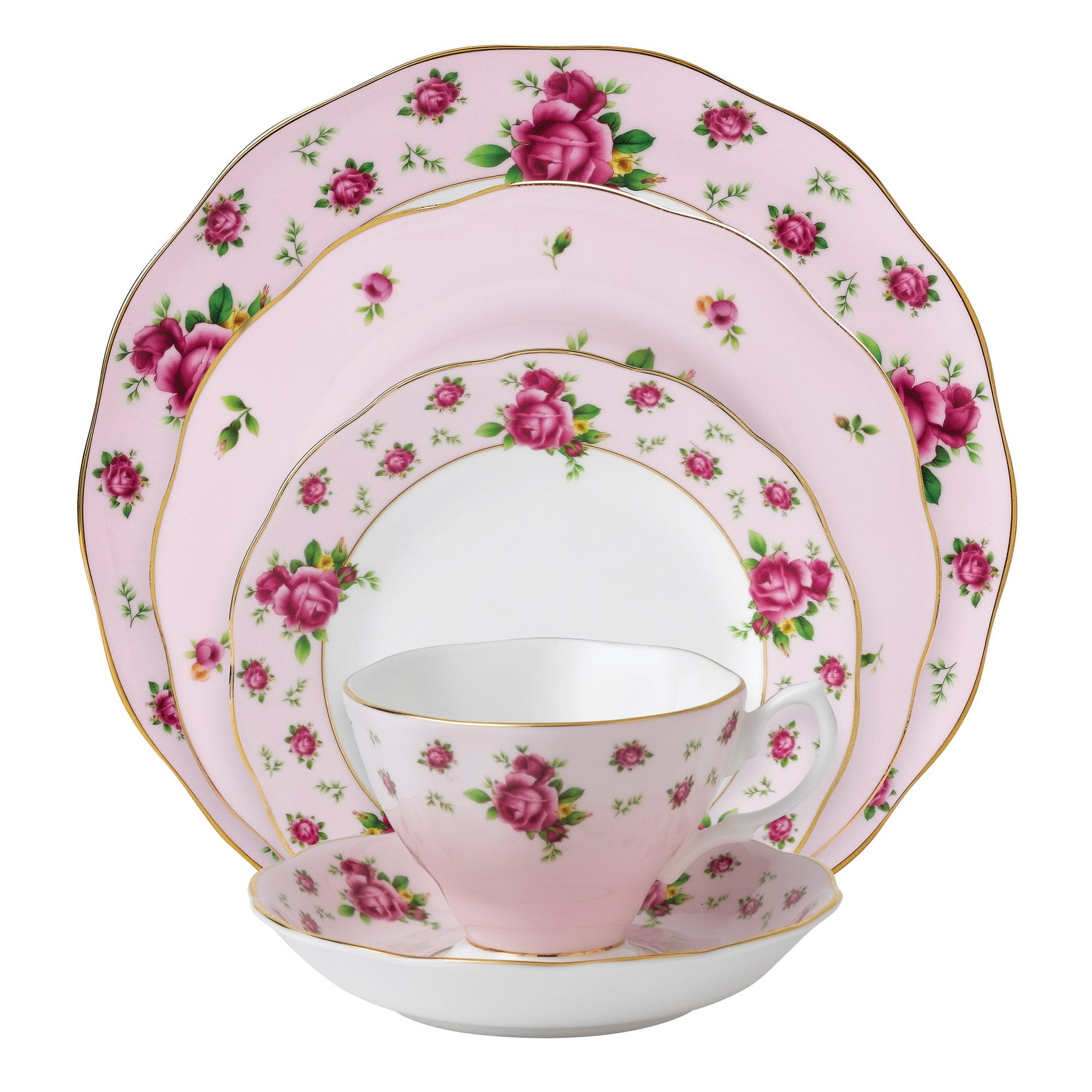 Click here for Royal Albert New Country Roses Pink 5-Piece Place... prices