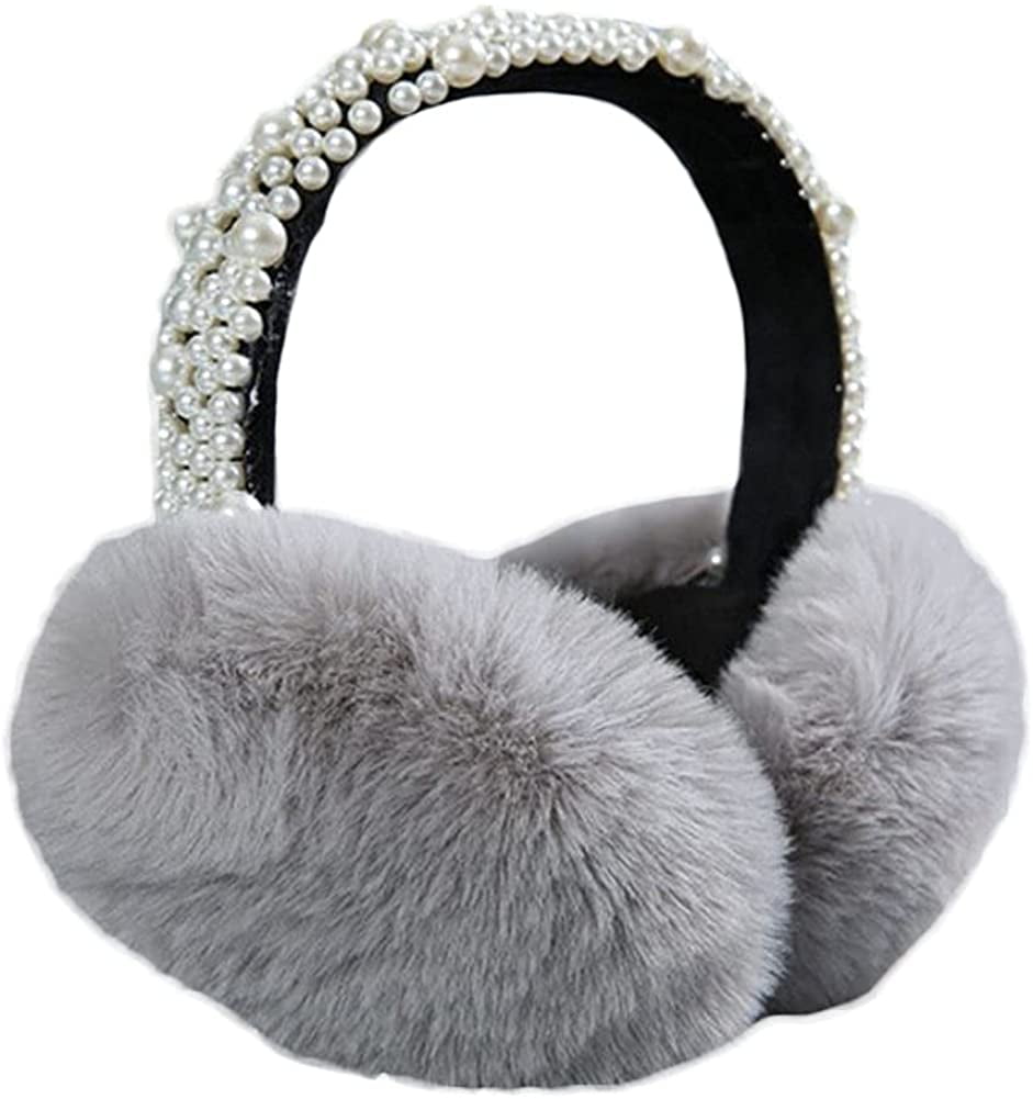 Ear Muffs for Womens Ear Muffs Fluffy Winter Ear Warmers With Pearls ...