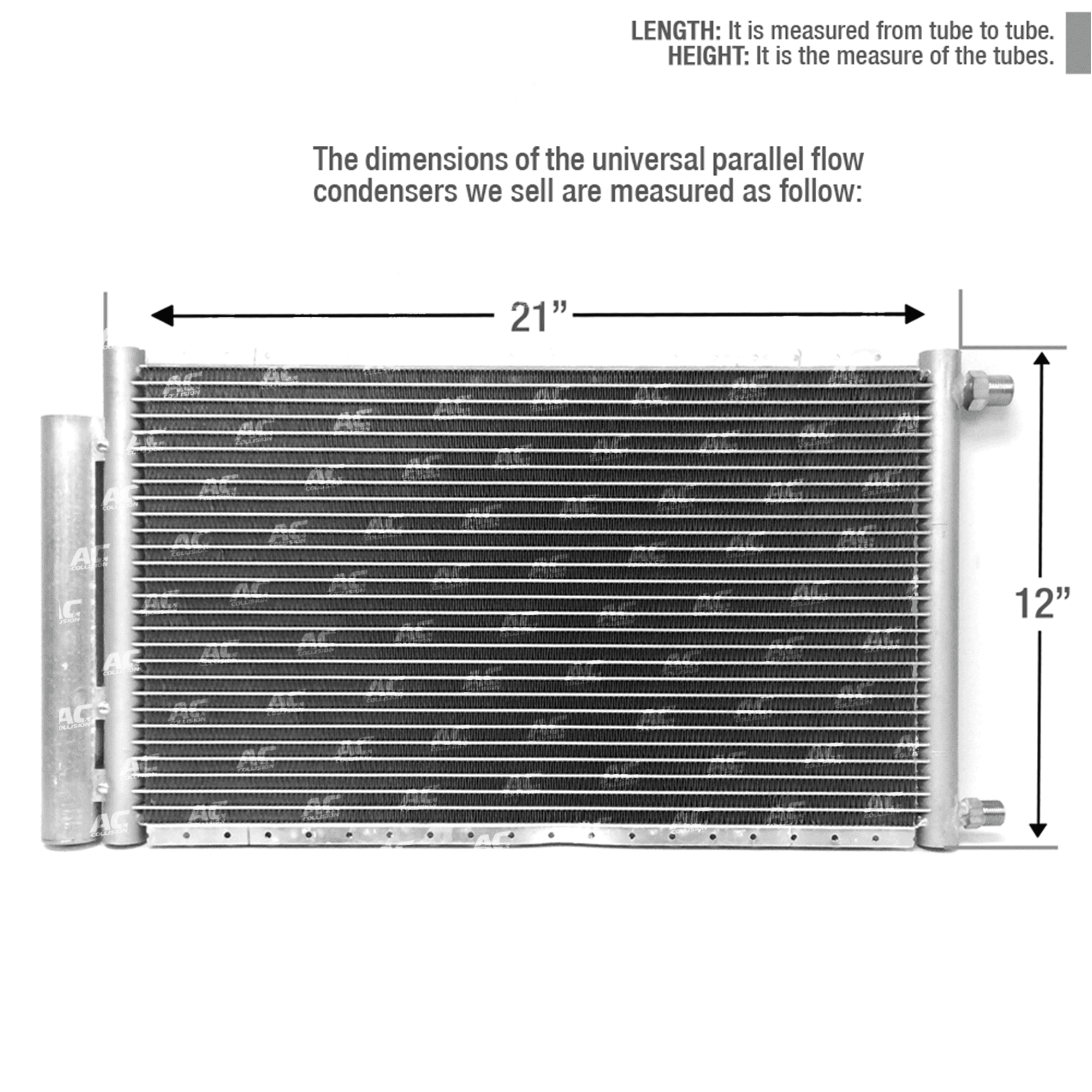 New ClimaParts CNFP1221RD Car A/C Condenser Parallel Flow 12 x 21 O ...