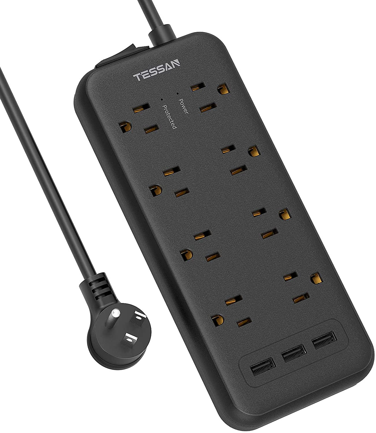 Surge Protector Power Strip, Bmatwk 8 Outlets and 3 USB Ports 5Ft Long ...