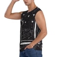 Balery Star Gazing Cat Illustration Men's Sleeveless Muscle Shirts ...