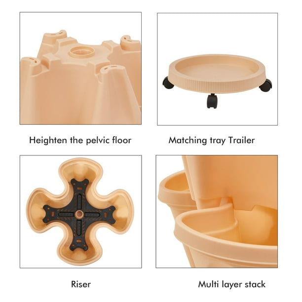 Stackable Planting Pot Creative Plastic Flower Pot Flower Pot Stackable ...