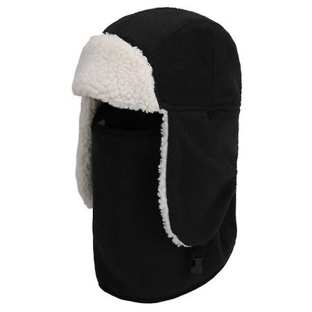 Winter Trapper Hat For Men Women, Ushanka Trooper Hat For Skiin-Black ...