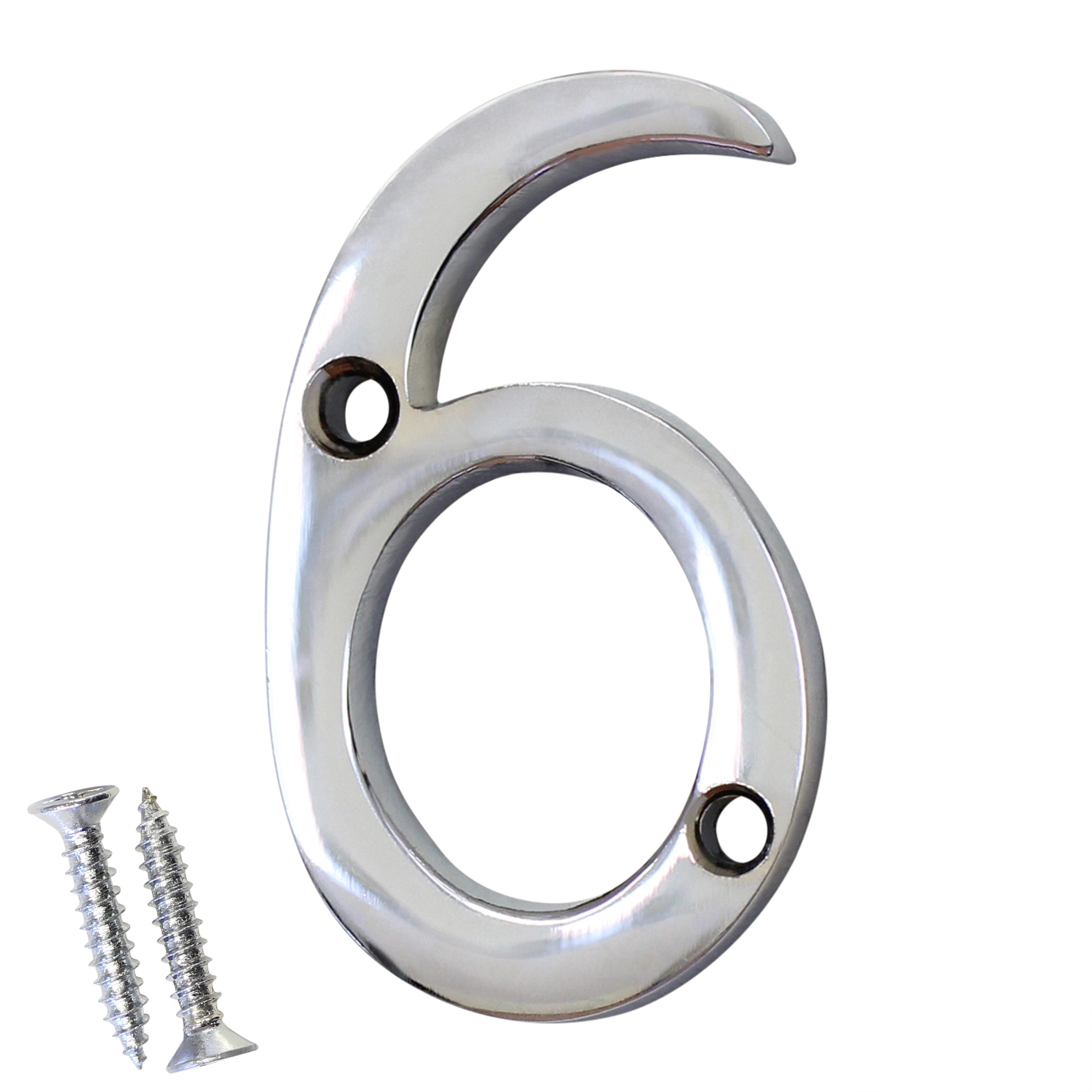 RCH Hardware NO-BR235-50 Brass House Number, 2 Inch, Polished Chrome ...