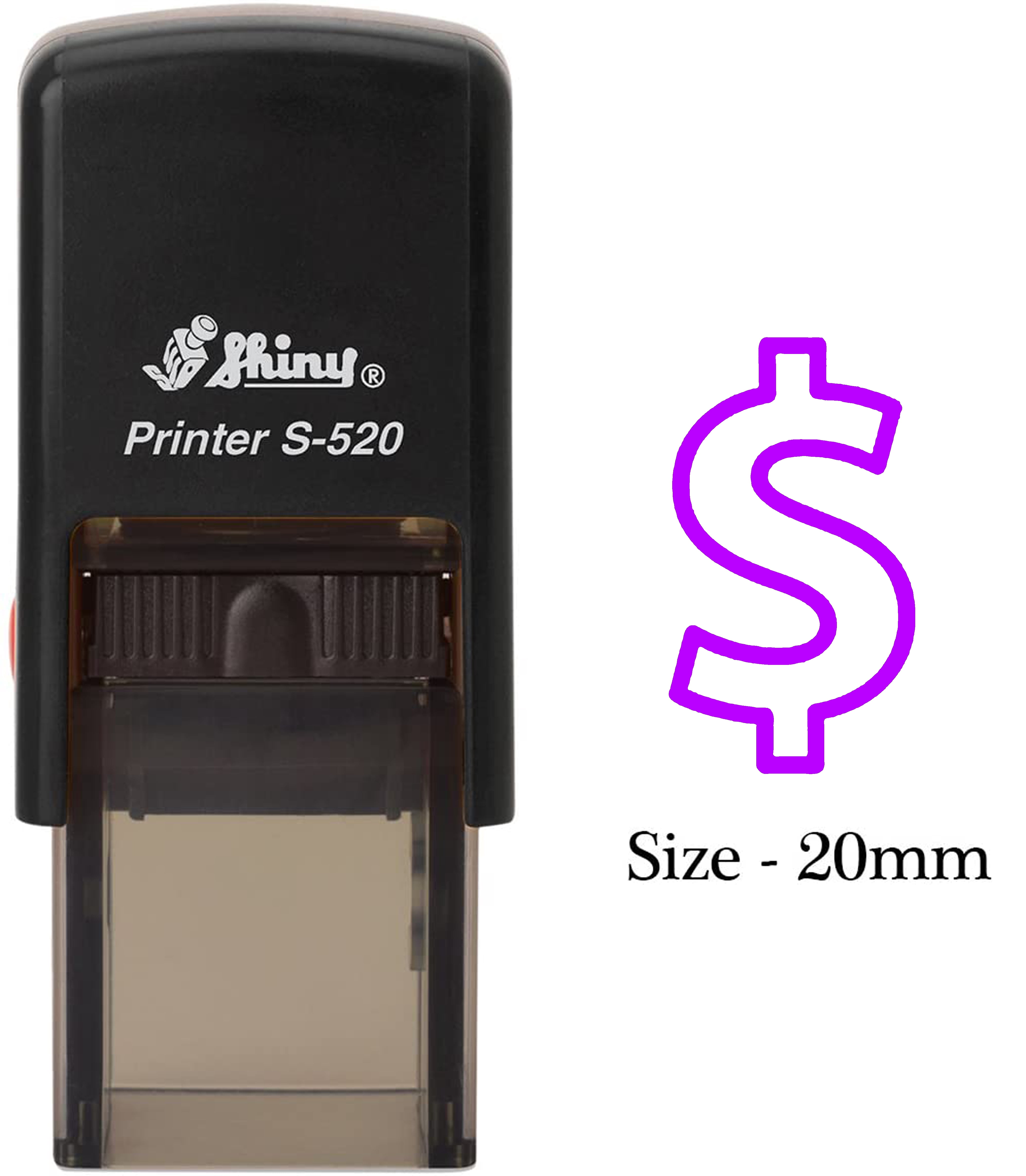 eloria Currency Symbol Symbol Violet Ink Self Inking Rubber Stamp ...