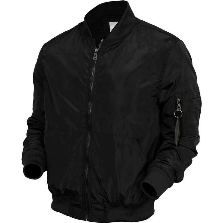 Ma Croix Mens MA-1 Bomber Flight Jacket Slim Lightweight Windbreaker ...