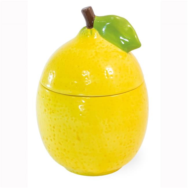 Boston International YEM20143 7.5 in. Ceramic Lemon Drop Tall Canister ...